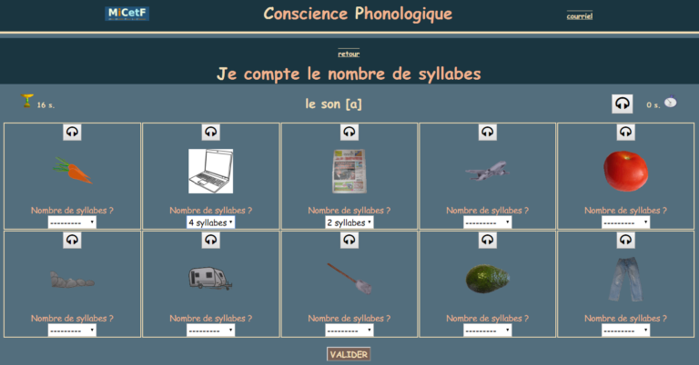 CONSCIENCE PHONOLOGIQUE en ligne – Jeuxtravaillenligne