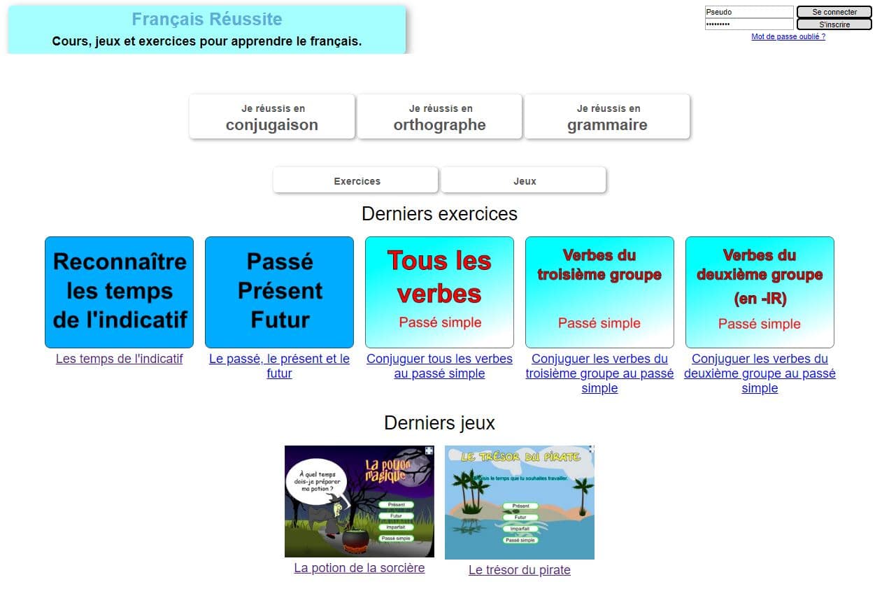 Etude de la langue – Jeuxtravaillenligne