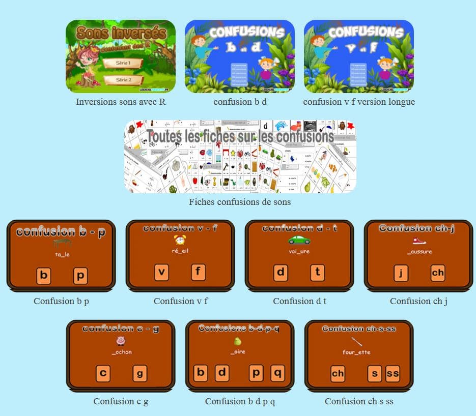 Jouer et travailler sur les confusions de sons – Jeuxtravaillenligne