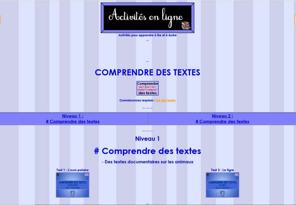 SOUTIEN 67 Compréhension de textes avec questionnaire – Jeuxtravaillenligne